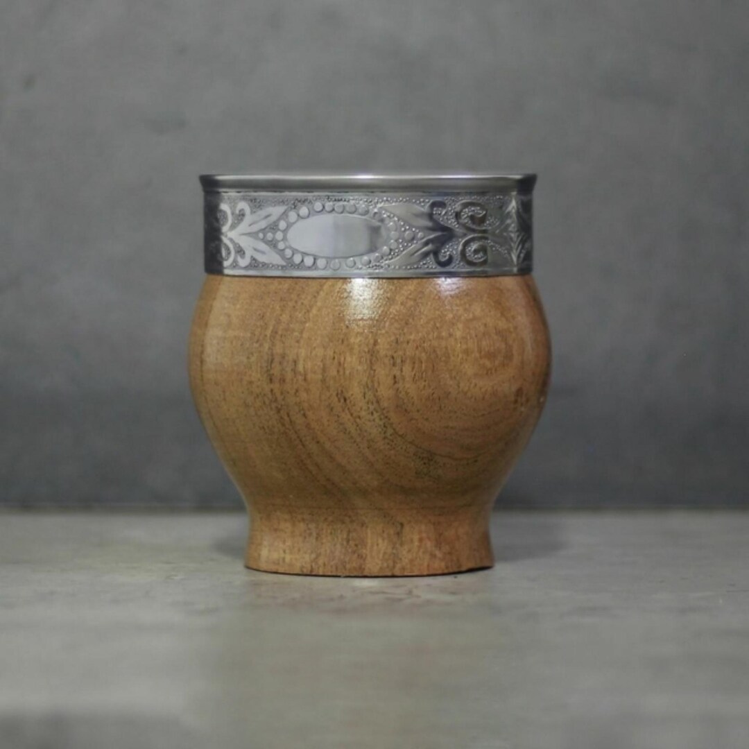 Imperial Wooden Mate Gourd With Flat Nickel Silver Ring. Argentinian ...