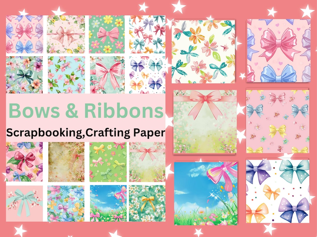 Scrapbooking Bows Over 20 Pages of Bows Coquette Bows Digital Bows Bow ...