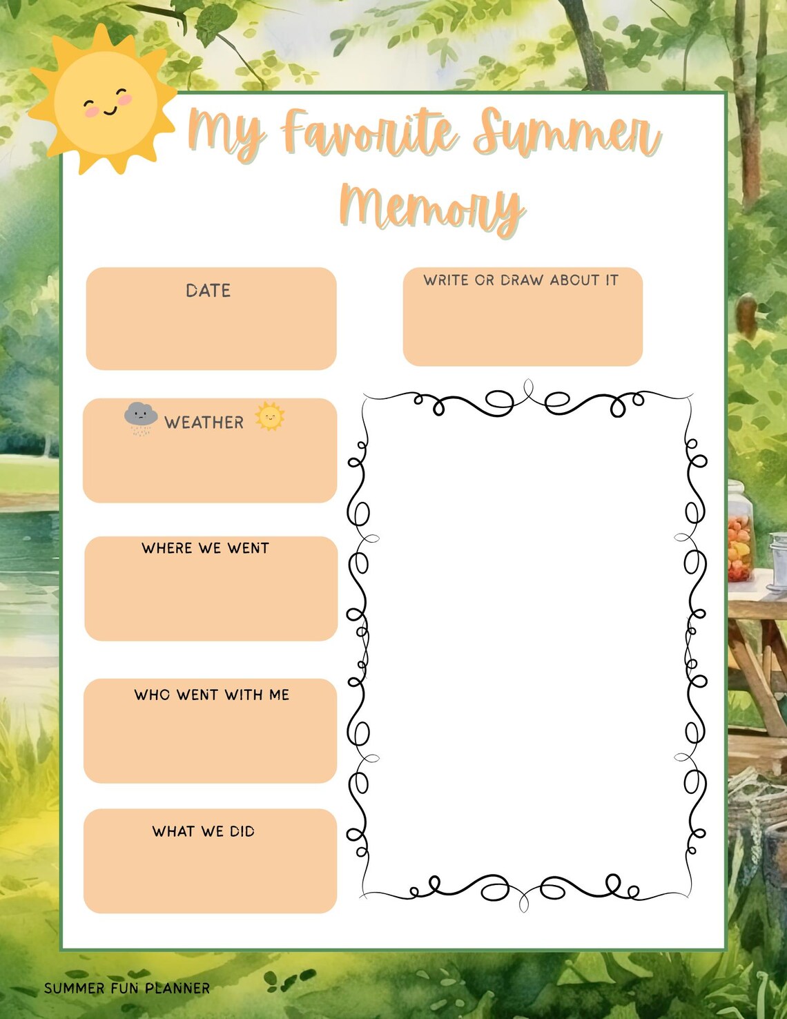 Summer Fun Planner for Kids & Families | Printable Summer Activities ...