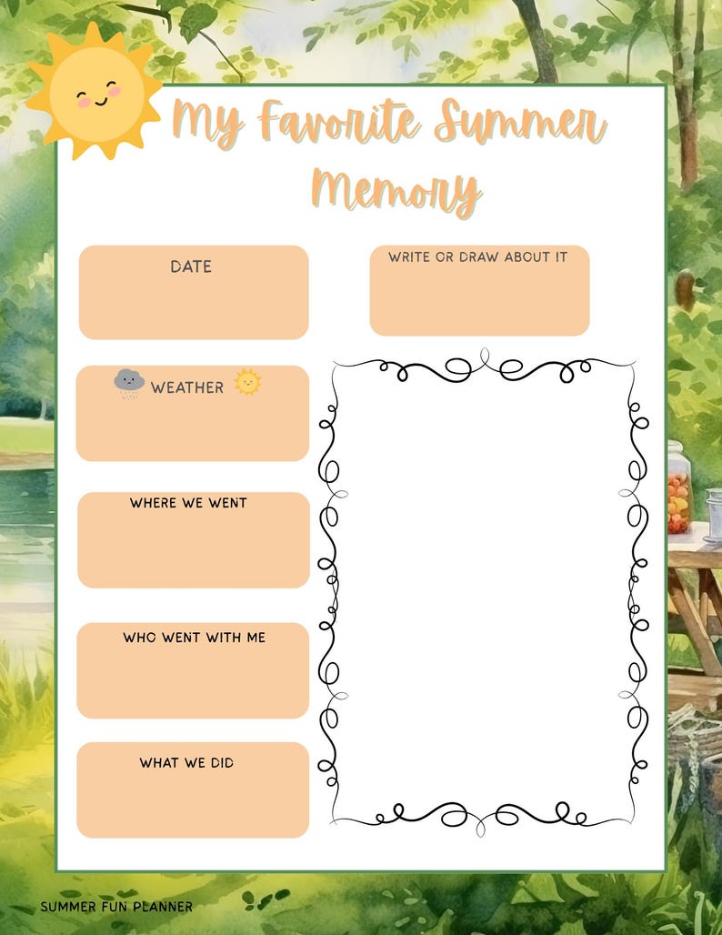 Summer Fun Planner for Kids & Families | Printable Summer Activities ...