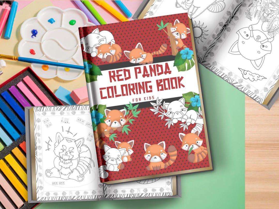 Fun Easy & Adorable Red Panda Jungle Coloring Book for Kids, Unique ...
