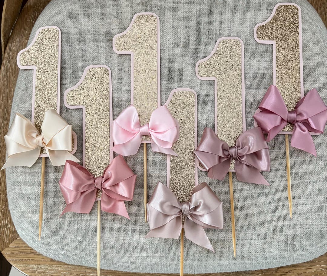 Bow 1st Birthday Cake Topper, Bow 1st Birthday Theme, Bow Party ...