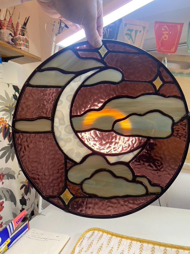Moon & Stars - Stained Glass Pattern - Etsy