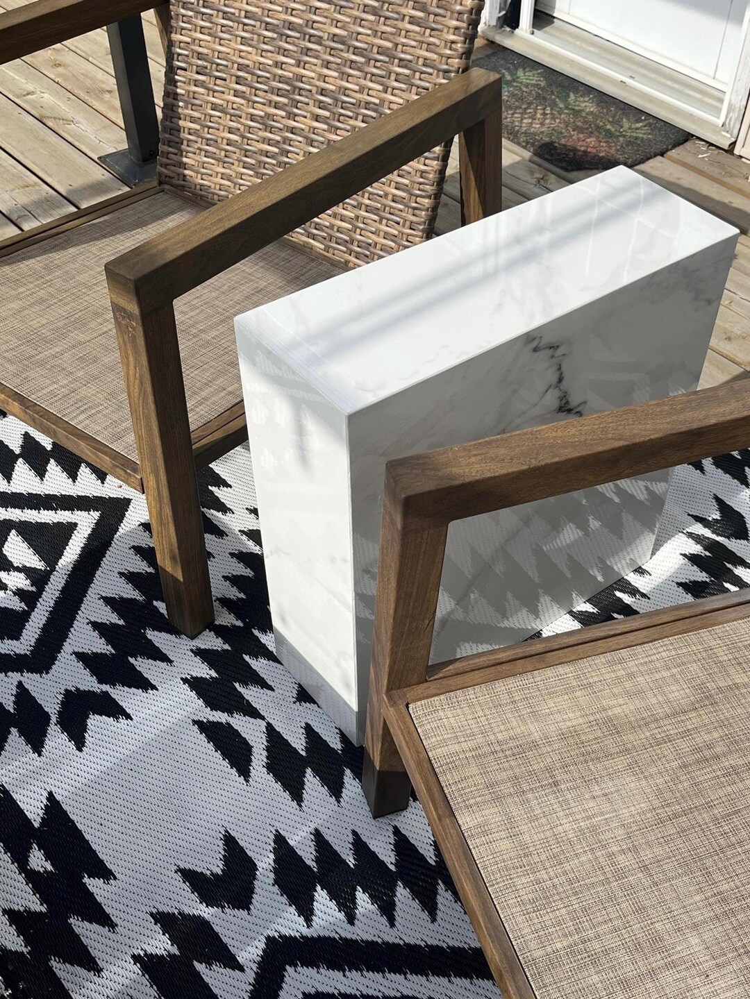 Tile End Table, Outdoor Table, Mitered Tile Table, Customizable, Modern ...