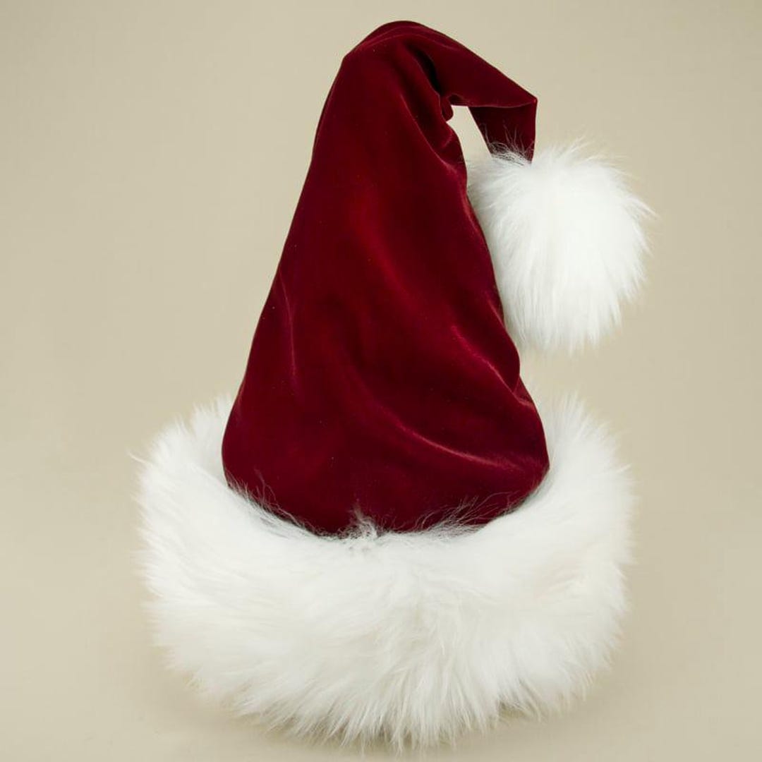 Classic Red Santa Hat With White Fox Fur Trim – Perfect Holiday ...