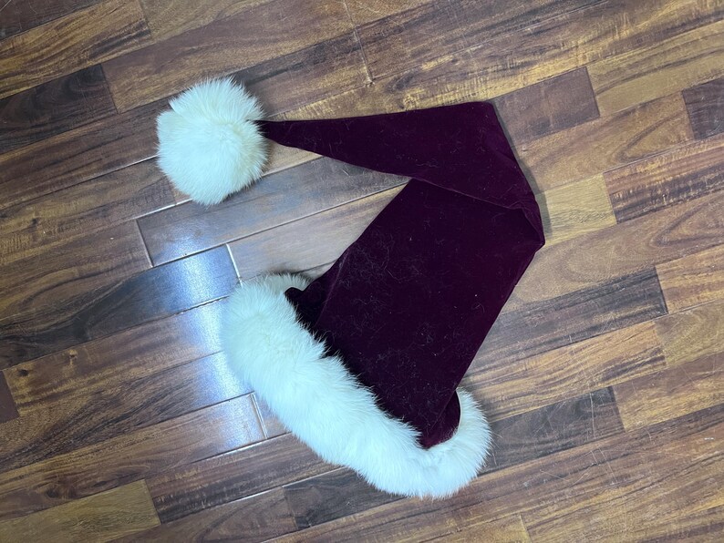 Classic Red Santa Hat With White Fox Fur Trim – Perfect Holiday ...