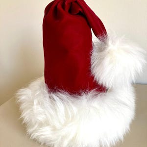 Classic Red Santa Hat With White Fox Fur Trim – Perfect Holiday ...