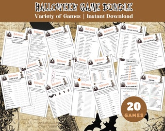 Halloween Printable 20 Game Bundle | Halloween Party Games | Games for ...