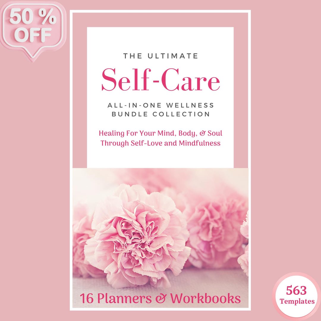 Self Care Planner Bundle | 16 Digital Planners & Workbooks for Wellness ...