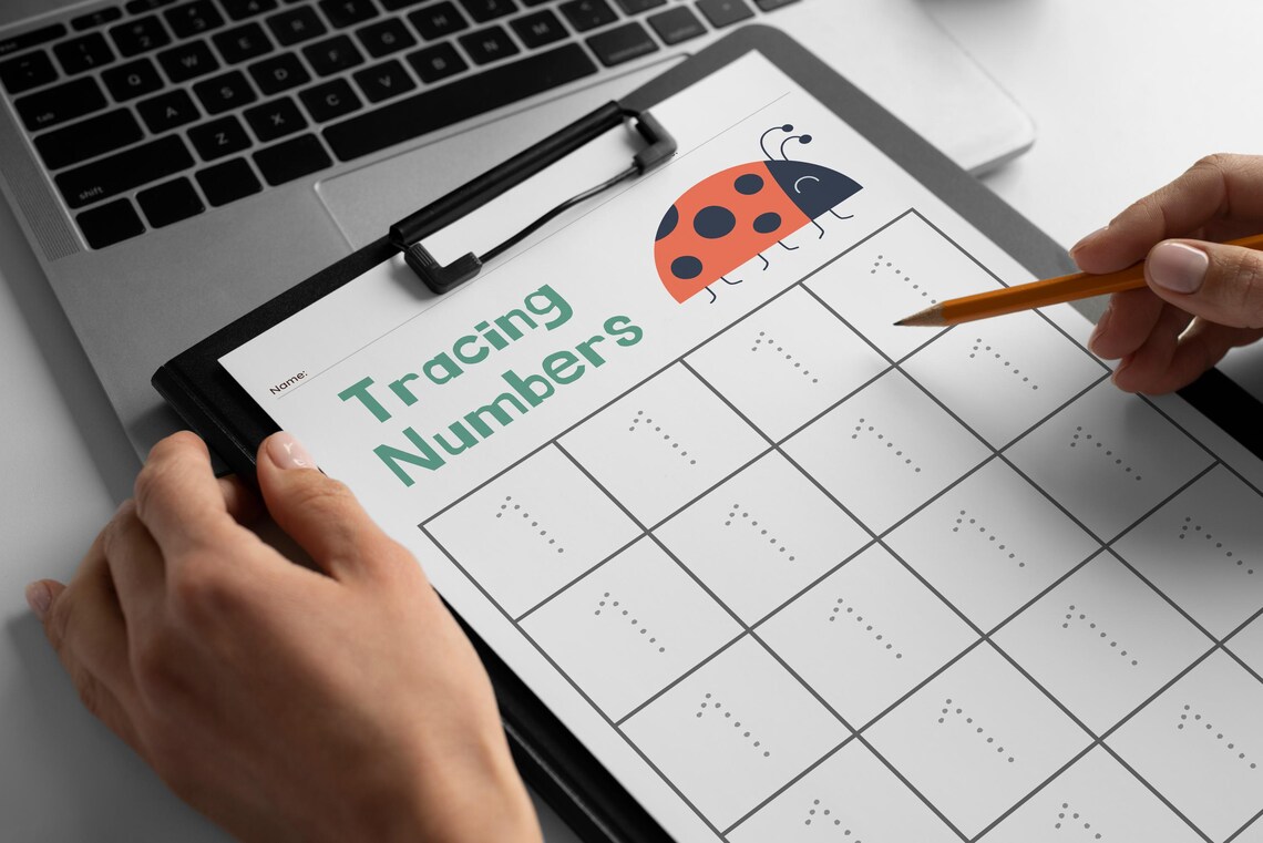 Summer Number Tracing Worksheets: Preschool Handwriting Practice (PDF ...