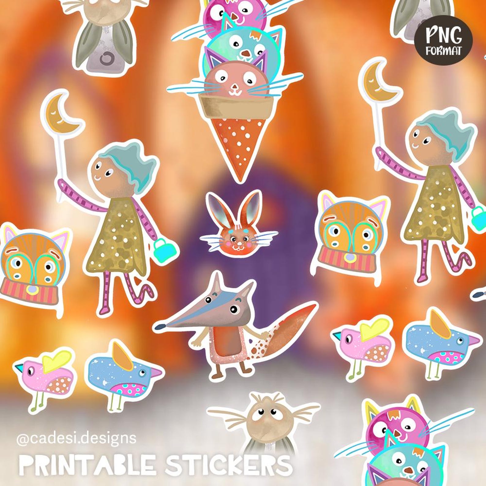 Whimsical Watercolor Sticker Set,bundle - Perfect for Brightening up ...
