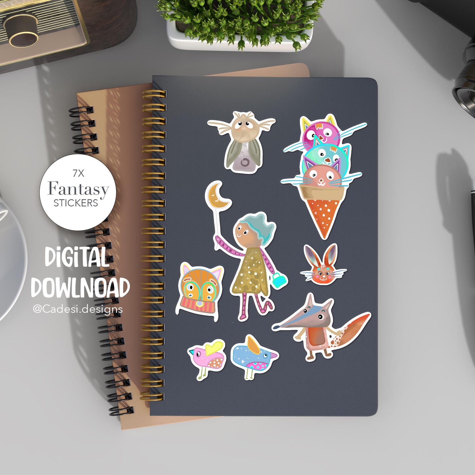 Whimsical Watercolor Sticker Set,bundle - Perfect for Brightening up ...