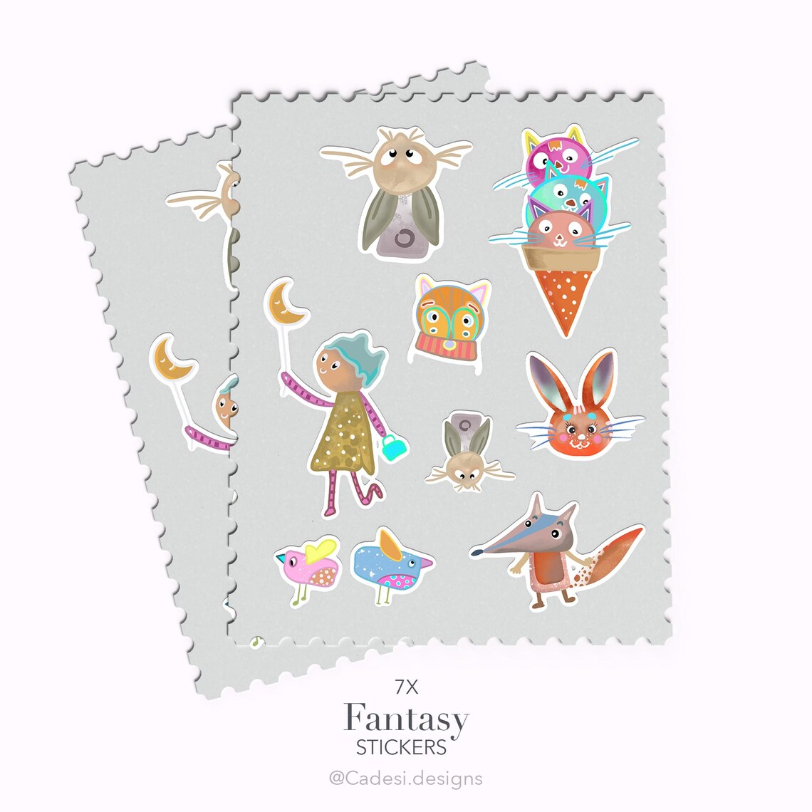 Whimsical Watercolor Sticker Set,bundle - Perfect for Brightening up ...