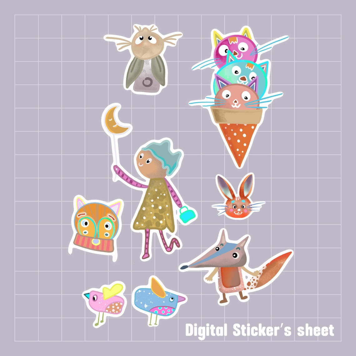 Whimsical Watercolor Sticker Set,bundle - Perfect for Brightening up ...