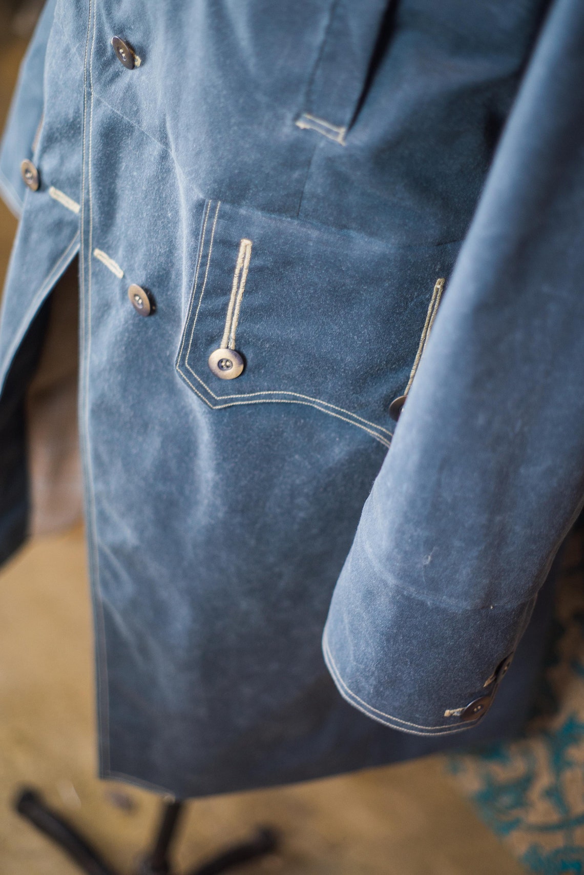 Waxed Cloth Frock Jacket - Etsy