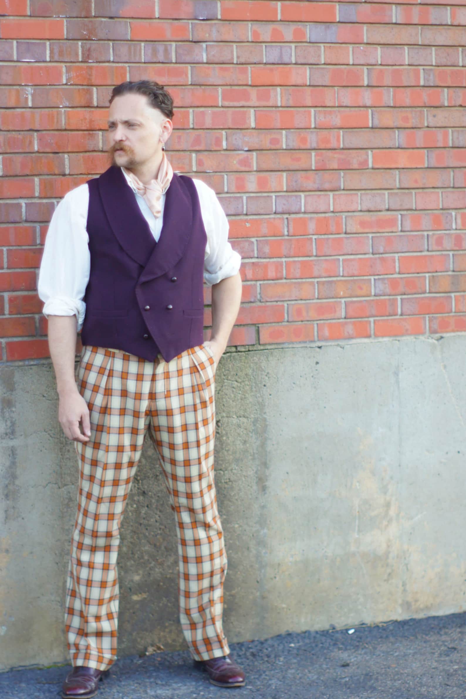 The Slim Fit Box Pleated Pantin Autumn Plaid - Etsy