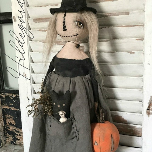 Witch Epattern-primitive Witch Cloth Doll Craft Digital - Etsy