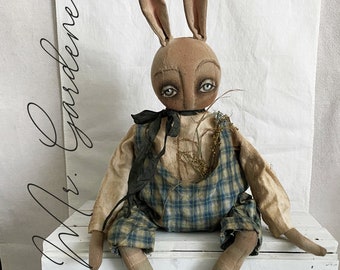 Bunny Rabbit Easter Epattern-primitive Cloth Doll Craft Digital ...