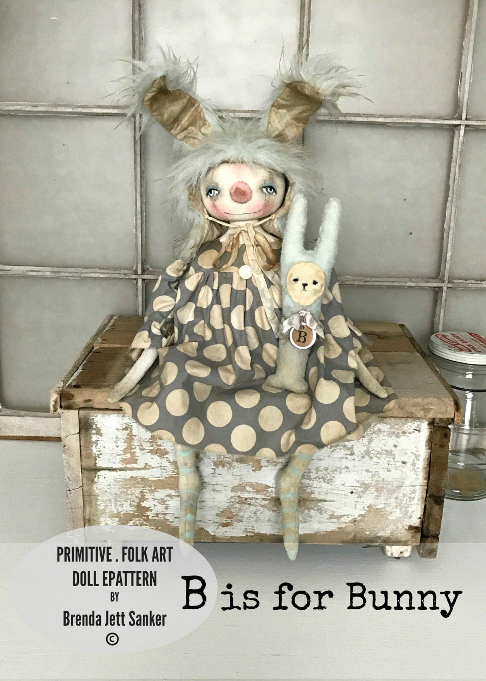 Rabbit Epattern-primitive Bunny Cloth Doll Craft Digital Download ...