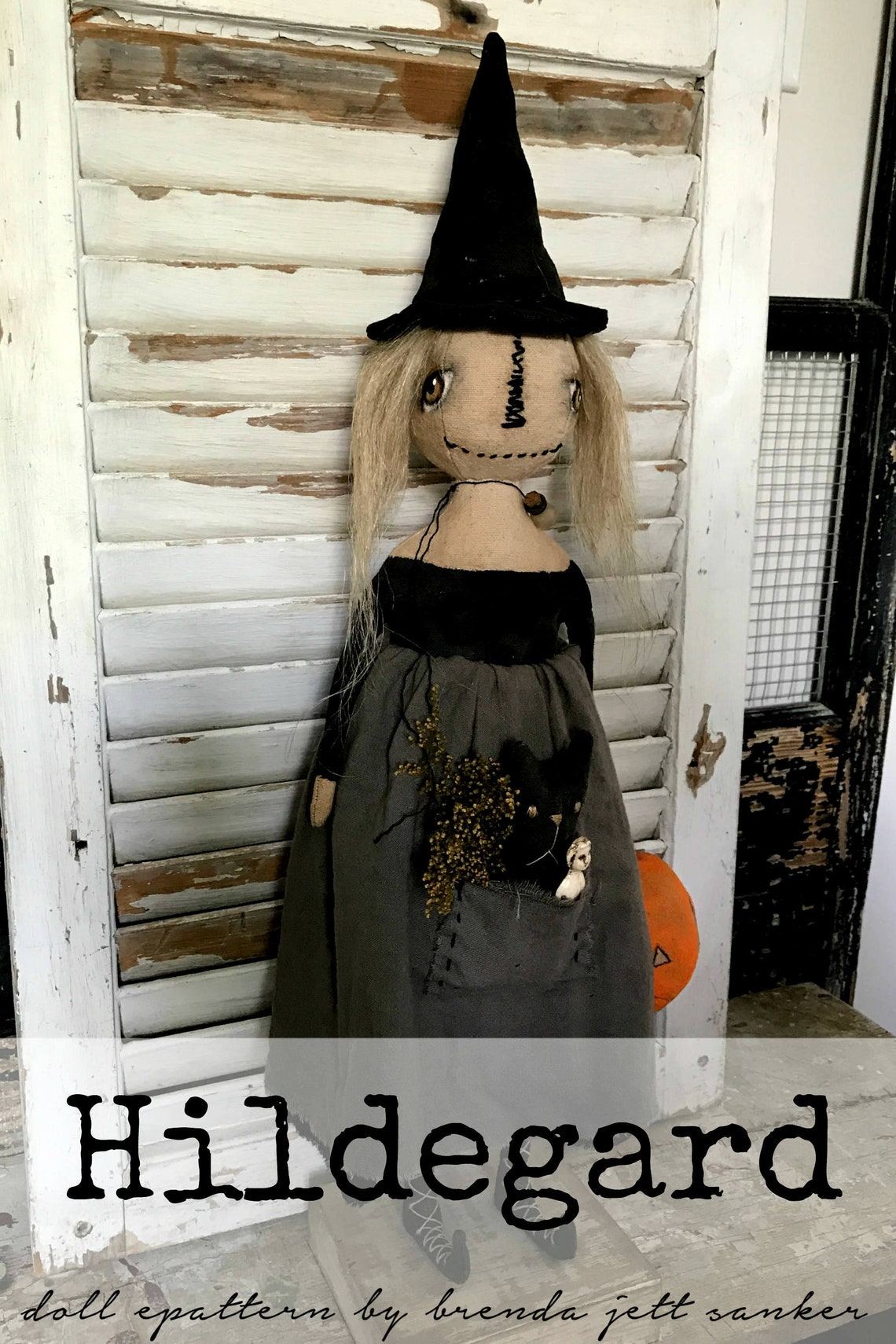 Witch Epattern-primitive Witch Cloth Doll Craft Digital Download Sewing ...