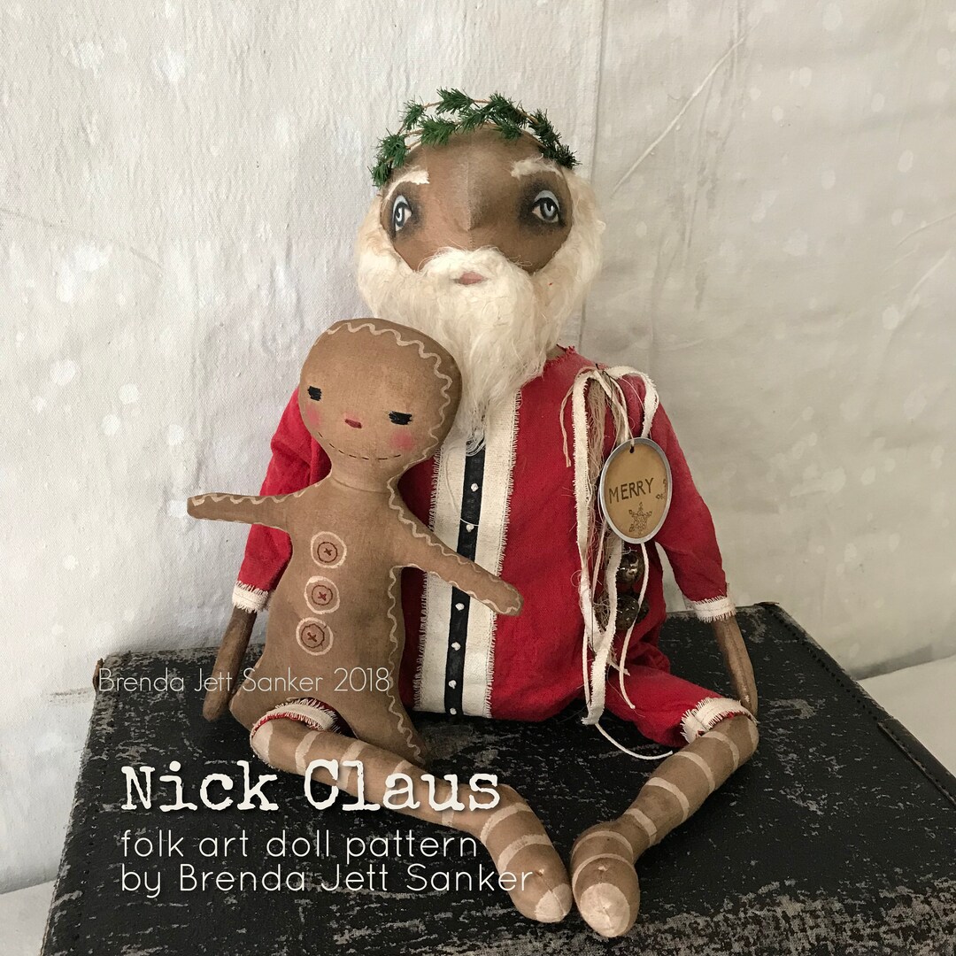 Santa Epattern-primitive Santa Claus Cloth Doll Craft Digital Download ...