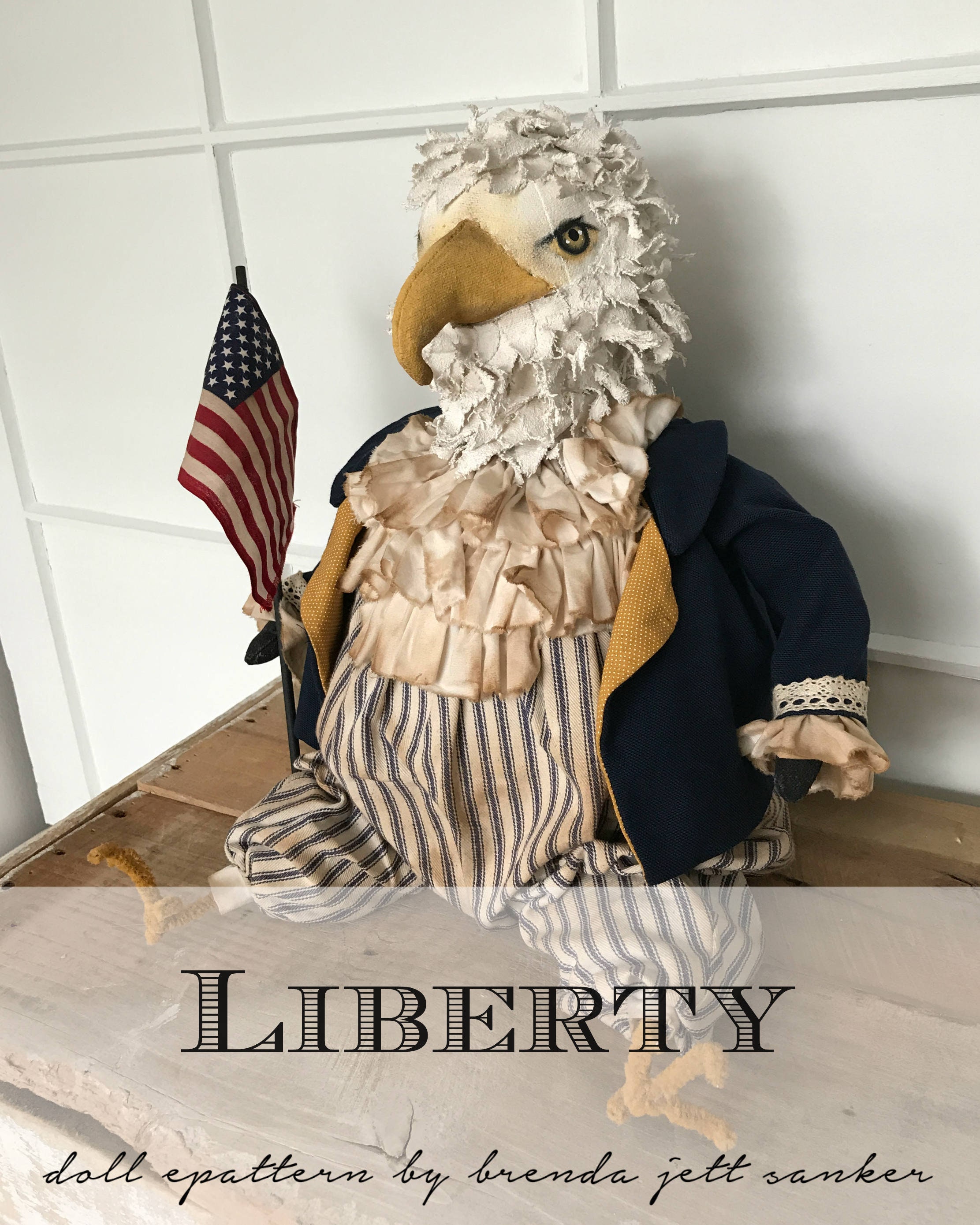 Eagle Epattern-primitive Eagle USA Liberty Cloth Doll Craft - Etsy
