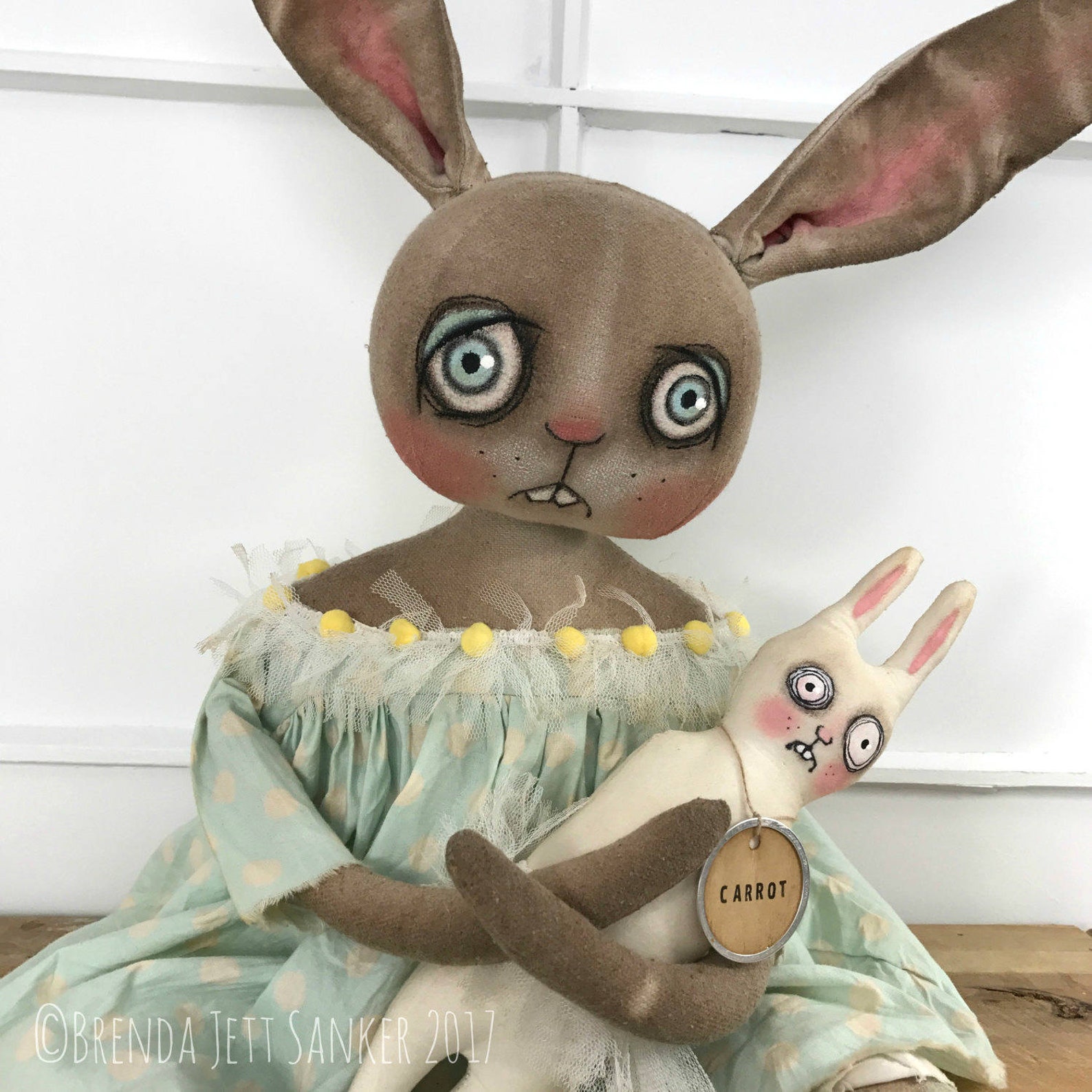 Rabbit Epattern-primitive Bunny Cloth Doll Craft Digital - Etsy