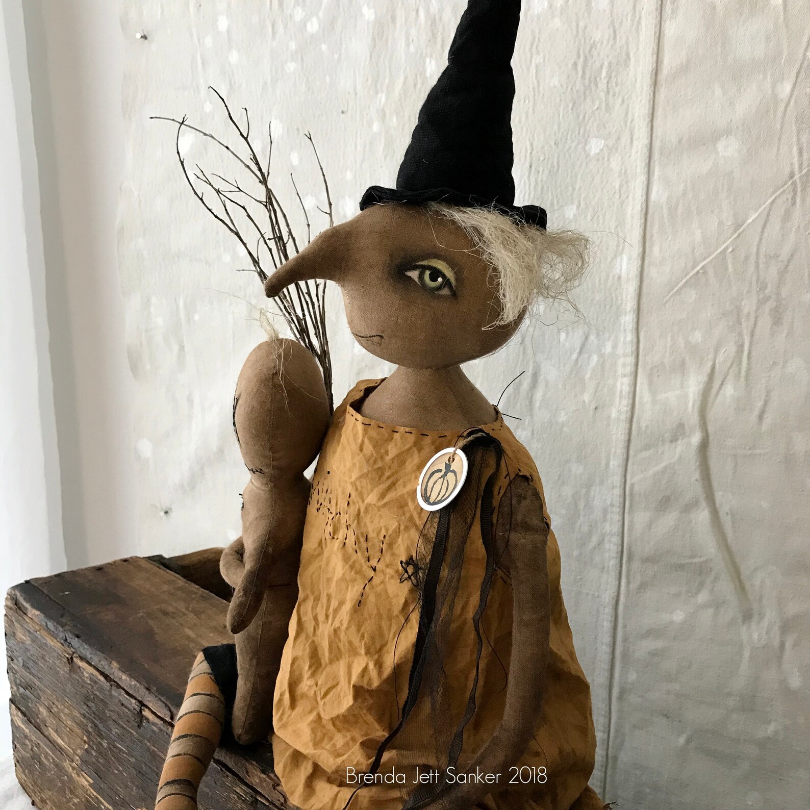 Witch Epattern-primitive Witch Cloth Doll Craft Digital | Etsy UK