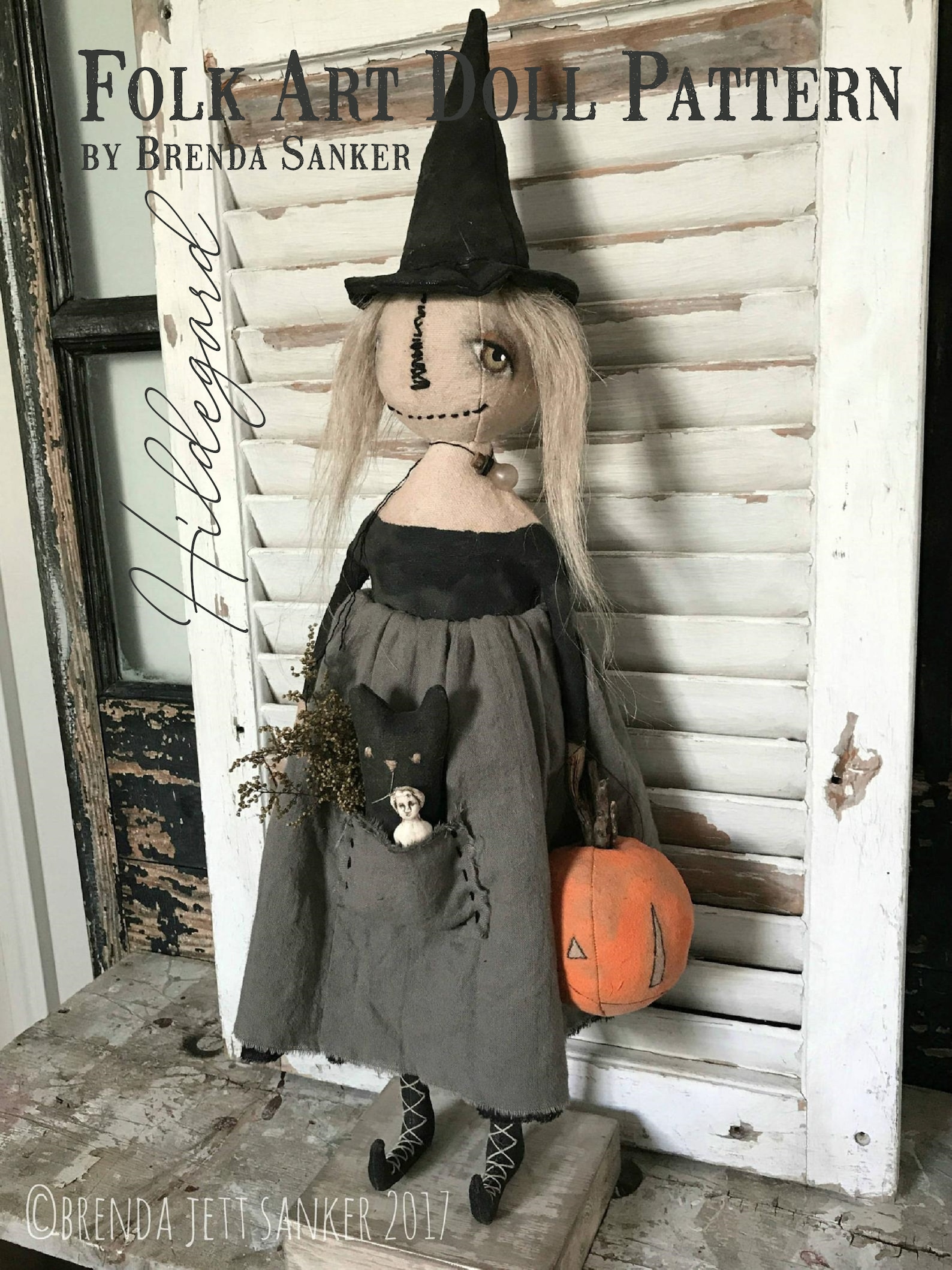 Witch Epattern-primitive Witch Cloth Doll Craft Digital Download Sewing ...