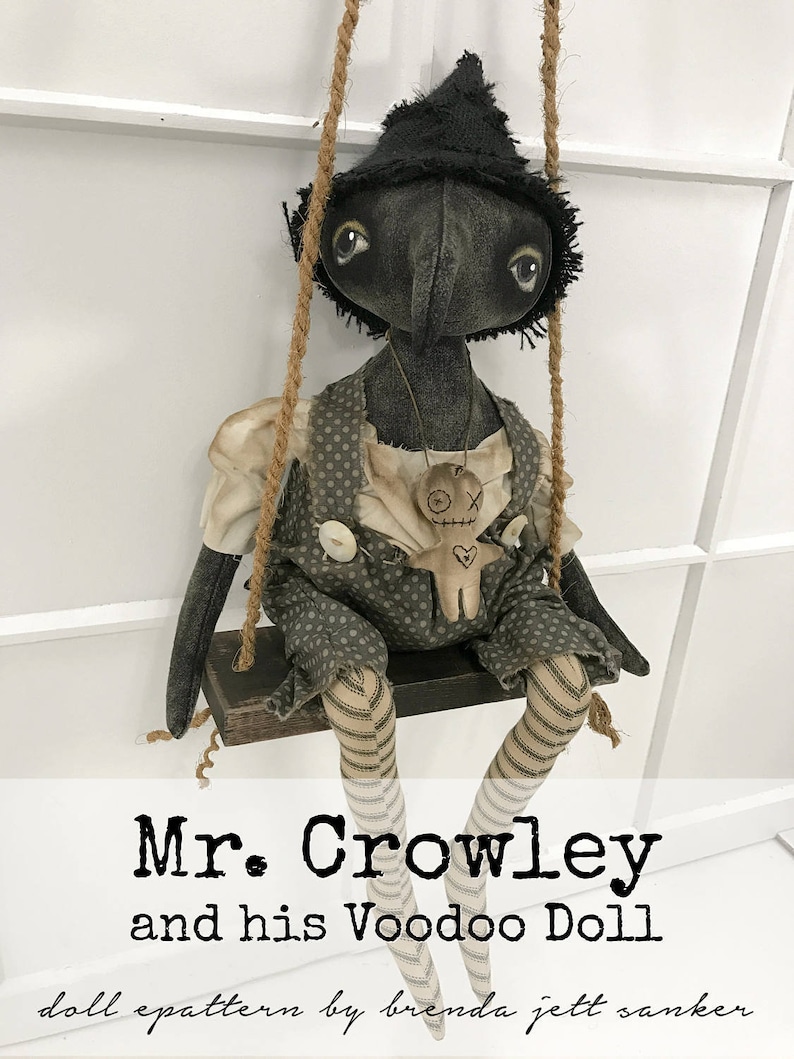 Crow Epattern-primitive Raven Cloth Doll Craft Digital Download Sewing ...