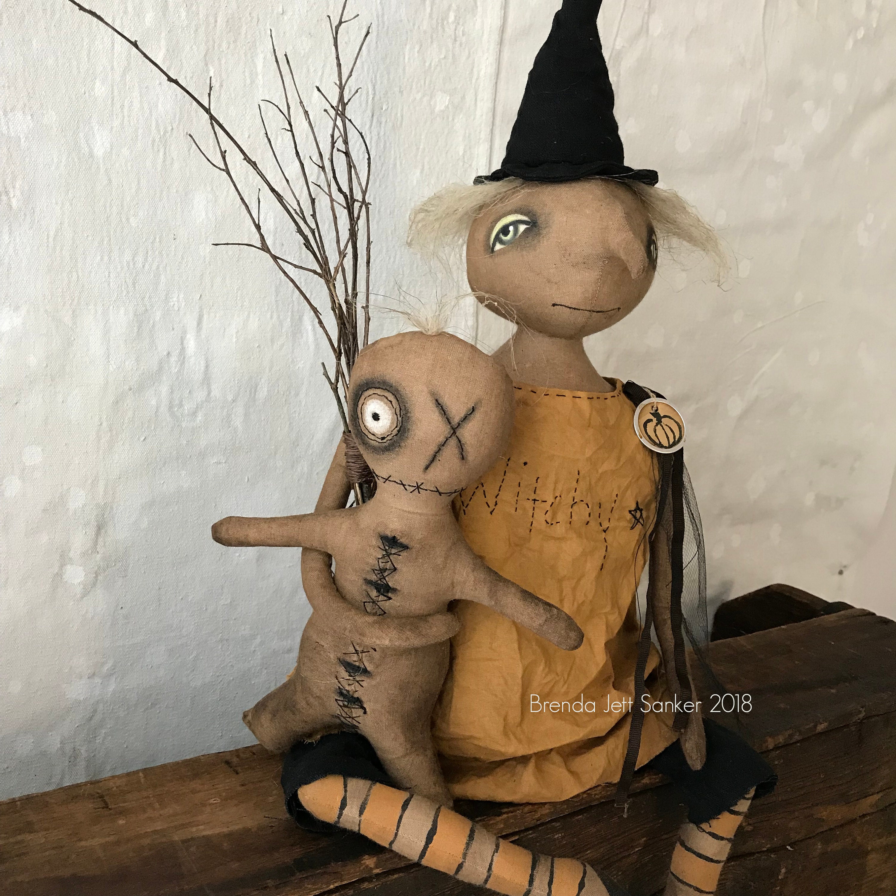 Witch Epattern-primitive Witch Cloth Doll Craft Digital - Etsy UK