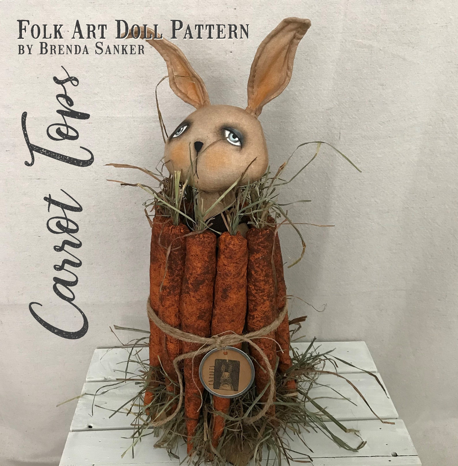 Bunny Rabbit Epattern-primitive Cloth Doll Craft Digital - Etsy