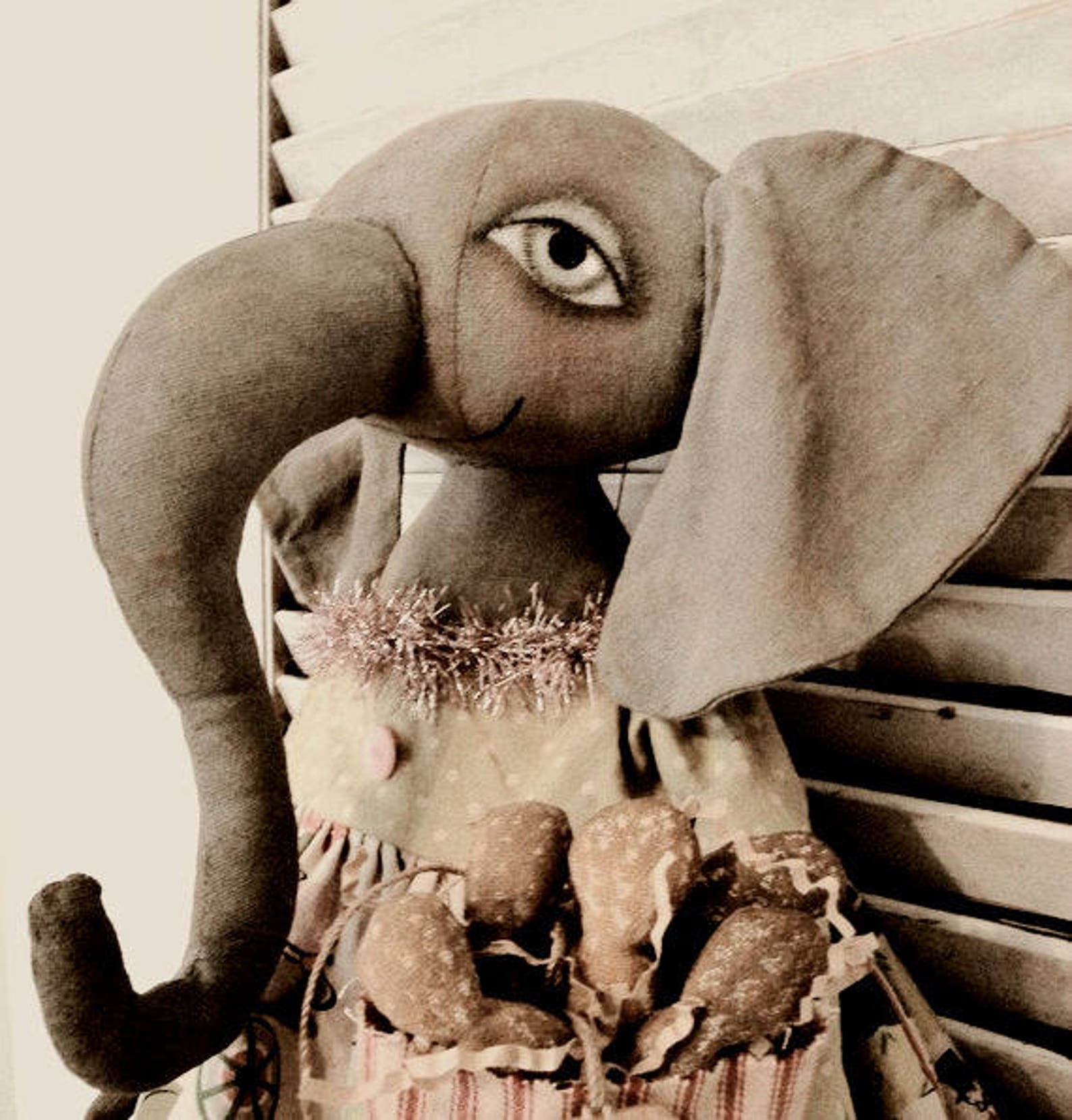 Elephant Epattern-primitive Elephant Cloth Doll Craft Digital Download ...