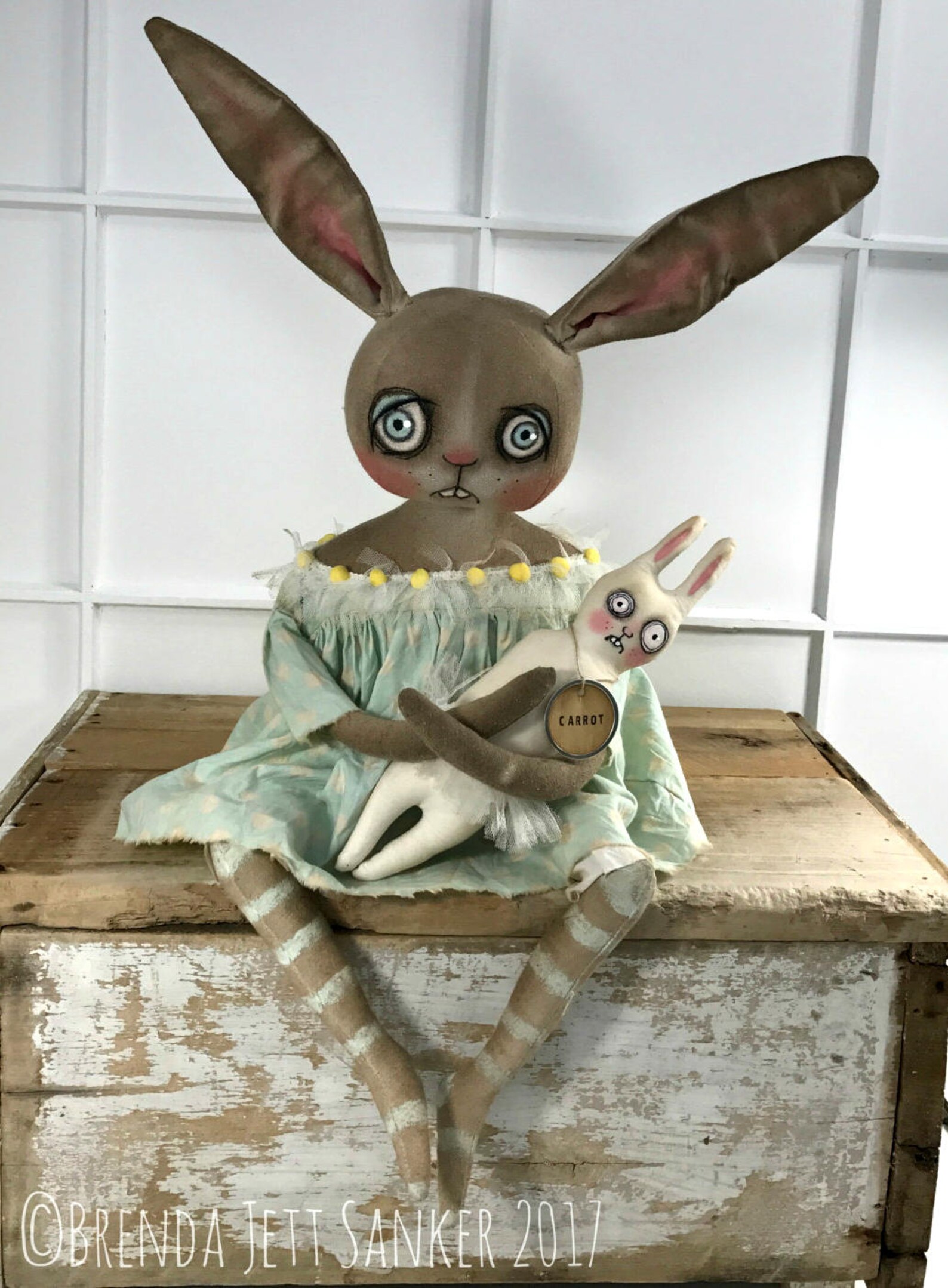 Rabbit Epattern-primitive Bunny Cloth Doll Craft Digital - Etsy