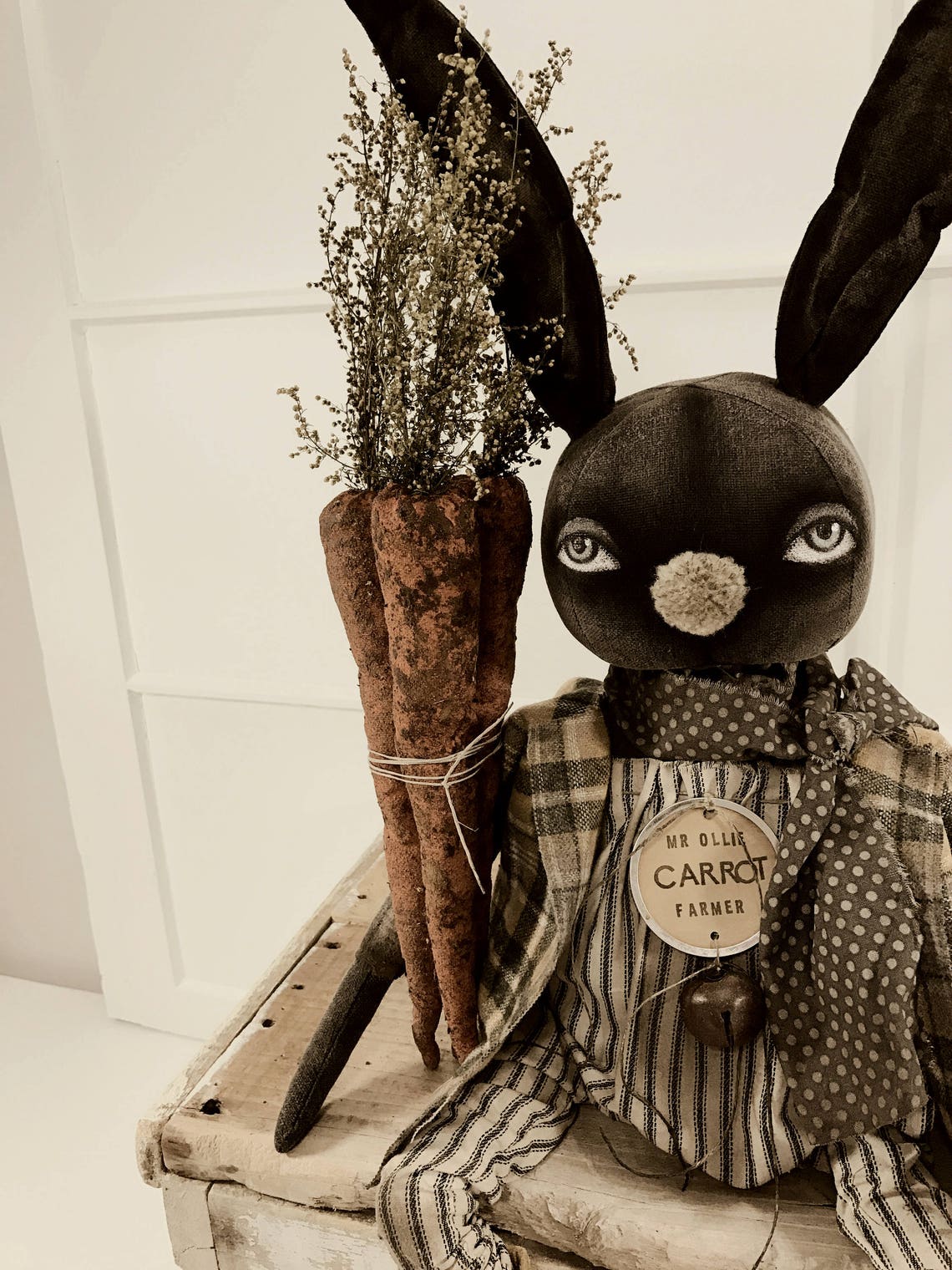 Rabbit Epattern-primitive Bunny Cloth Doll Craft Digital - Etsy