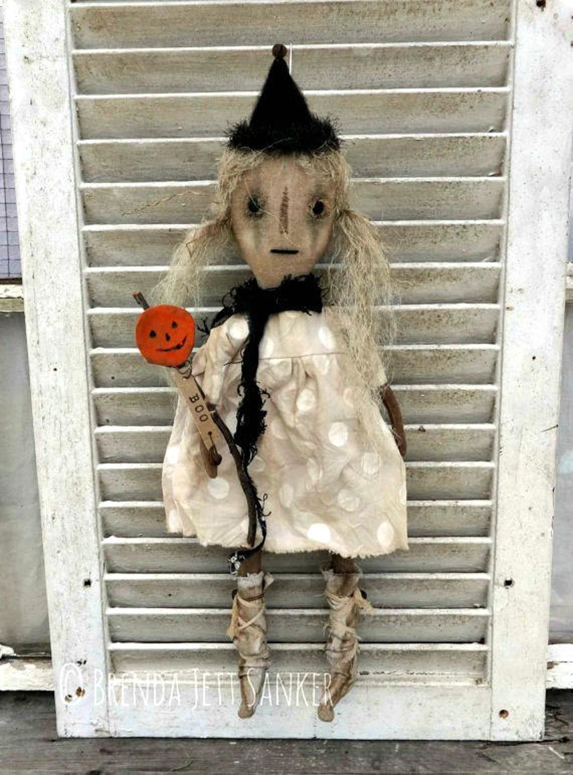 Witch Epattern-primitive Witch Cloth Doll Craft Digital - Etsy