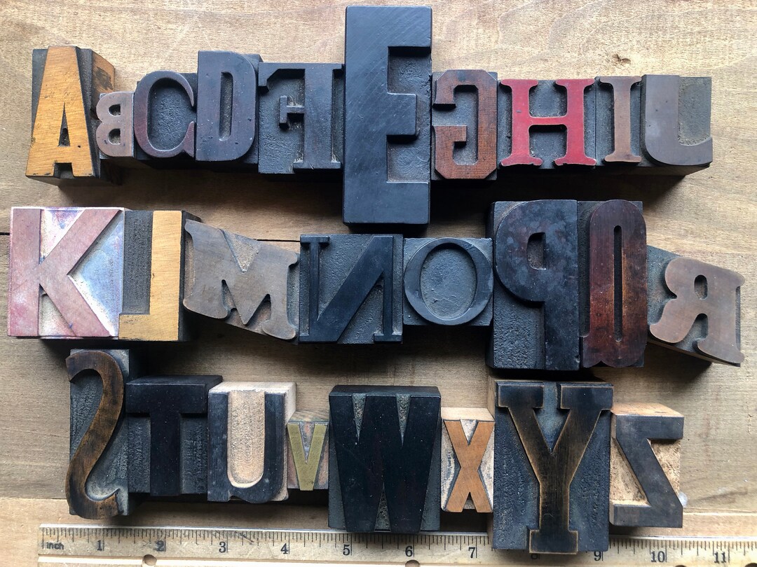 Pick Your Letters Antique WOOD TYPE Vintage Alphabet - Etsy