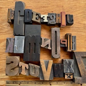 Pick Your Letters Antique WOOD TYPE, Vintage Alphabet, Printing Block ...