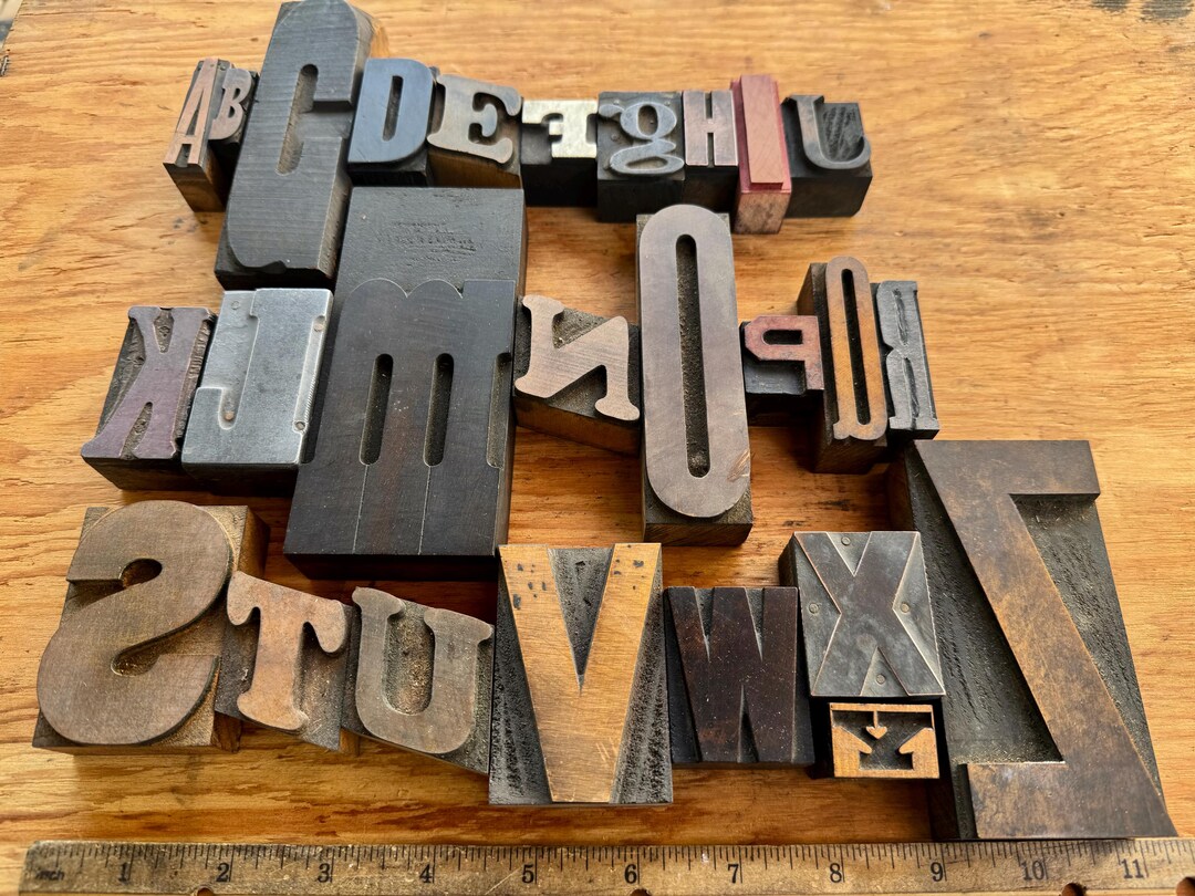 Pick Your Letters Antique WOOD TYPE, Vintage Alphabet, Printing Block ...