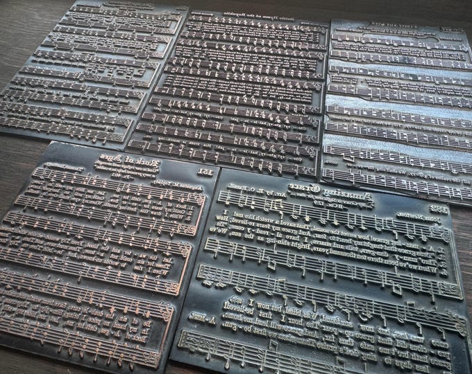 ONE Letterpress Printers Electrotype Music Hymn Plate - Etsy