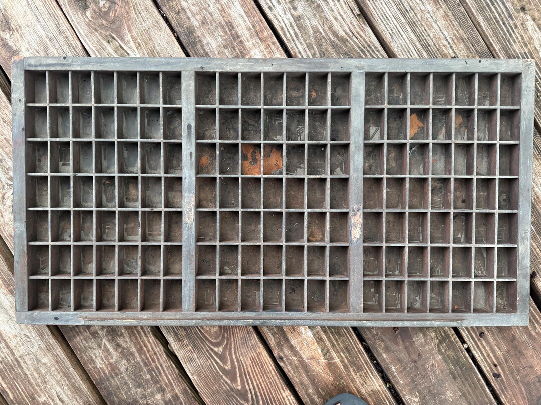 Antique Wooden Letterpress TYPE TRAY With Tall Lip Top - Etsy