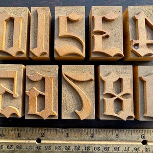 Old English Style Font Antique Letterpress WOOD TYPE Printing Block ...