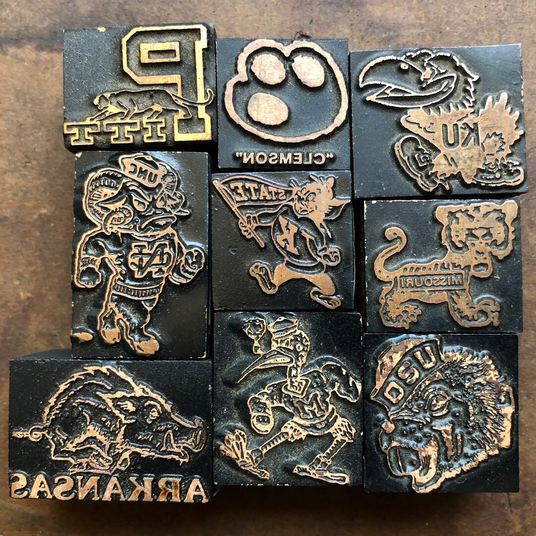 Vintage Copper Printing Block: College Mascot Letterpress Type - Etsy
