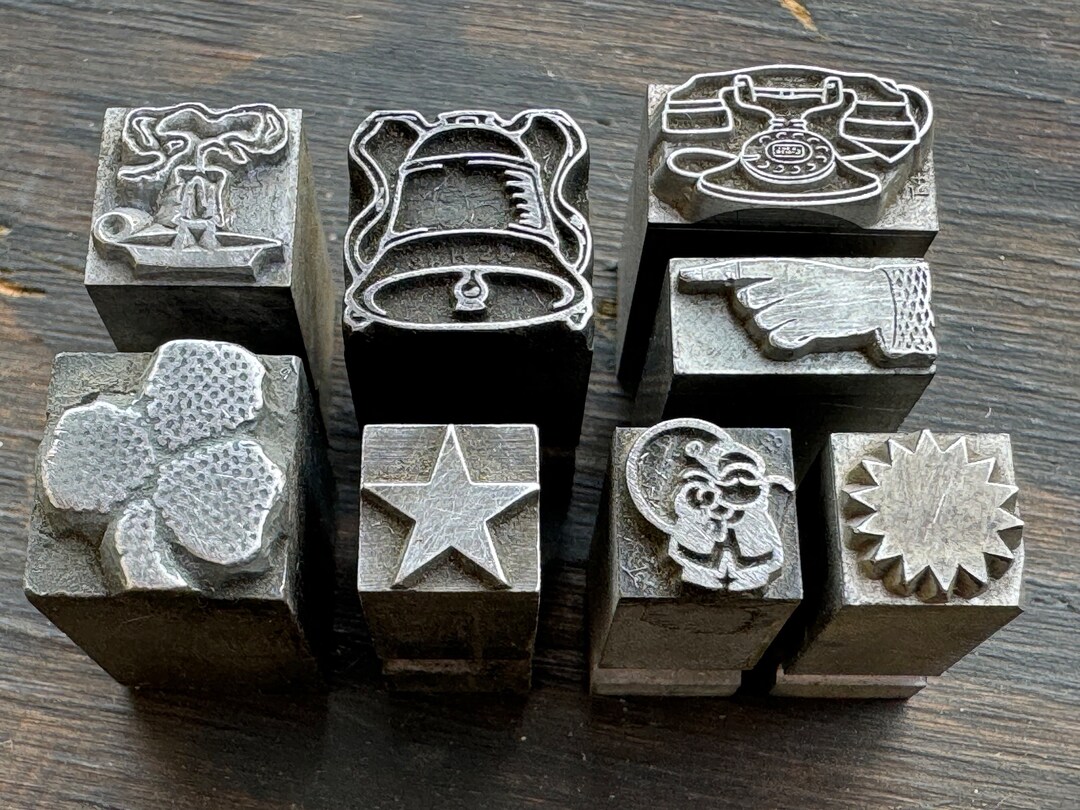 Pick Your PRINTING BLOCK Vingage All Metal Letterpress Printing Block ...