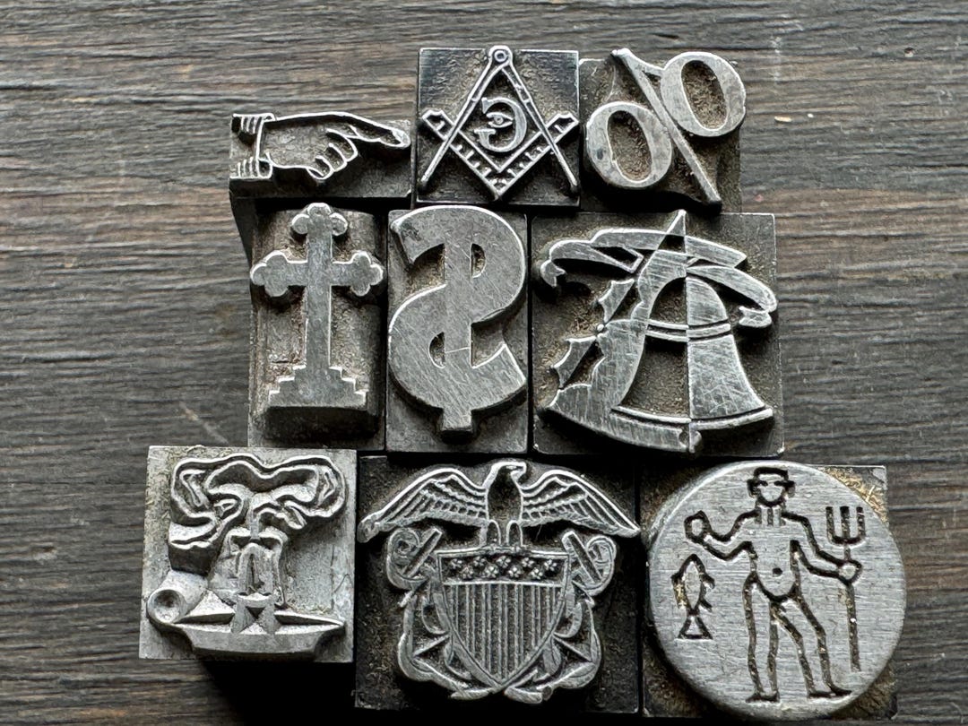 Pick Your PRINTING BLOCK Vingage All Metal Letterpress Printing Block ...