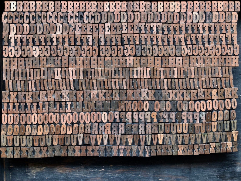 Vintage Copper Letterpress Printing Block: Choose Your 3/4" Alphabet ...