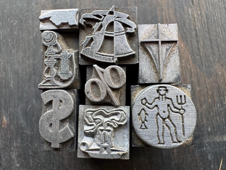 Vintage Metal Letterpress Printing Block – Pick Your Design - Etsy