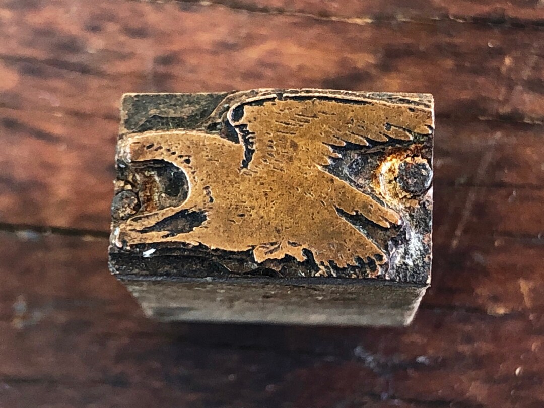 Antique Copper PRINTING BLOCK Bald Eagle in Flight - Etsy