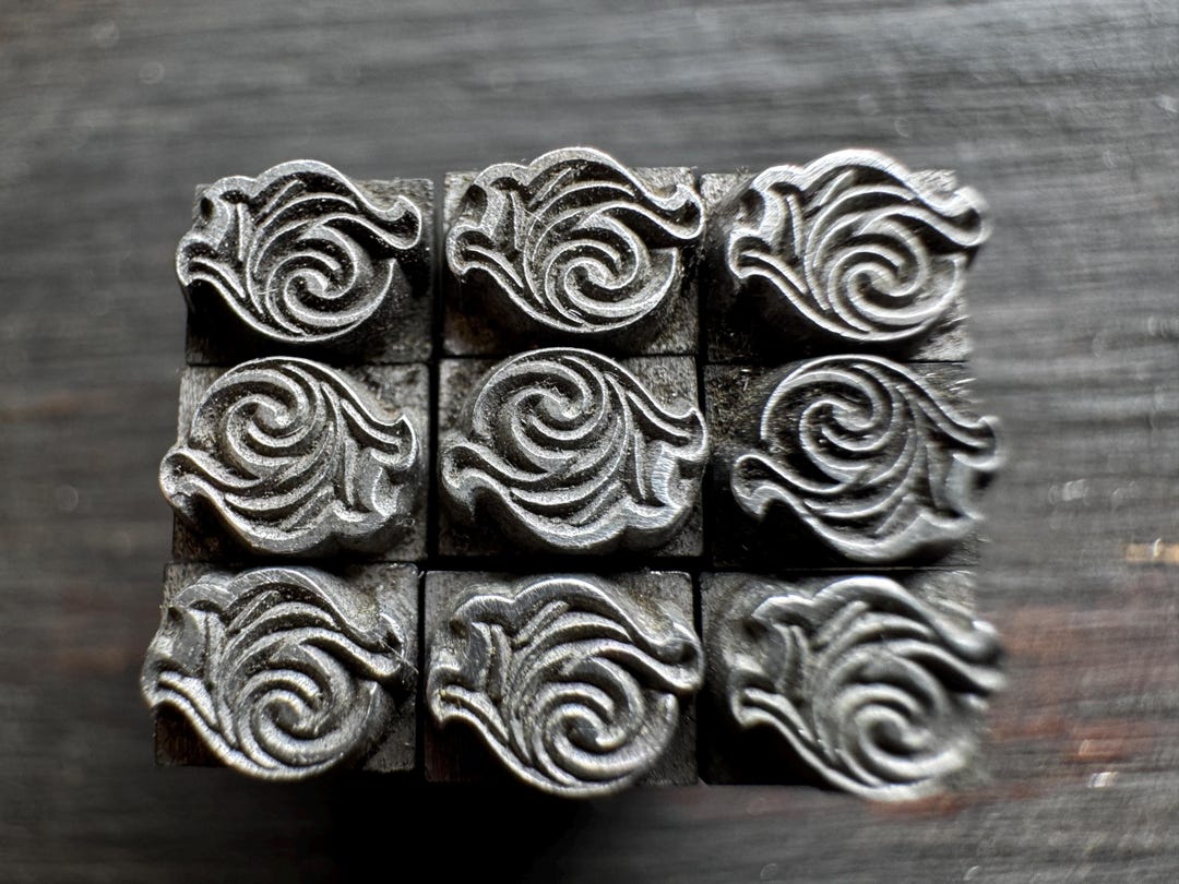 One Small Antique All Metal PRINTING BLOCK - Ornamental Ornate Flower ...