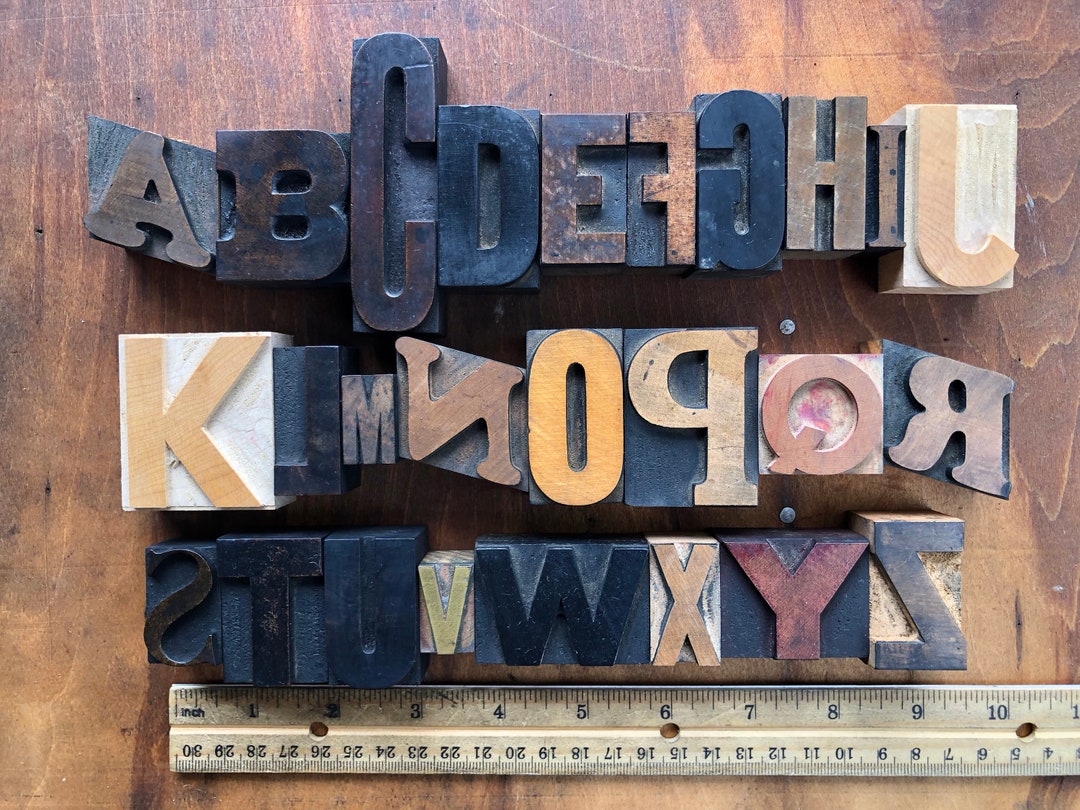 Pick Your Letters Antique WOOD TYPE, Vintage Alphabet, Printing Block ...